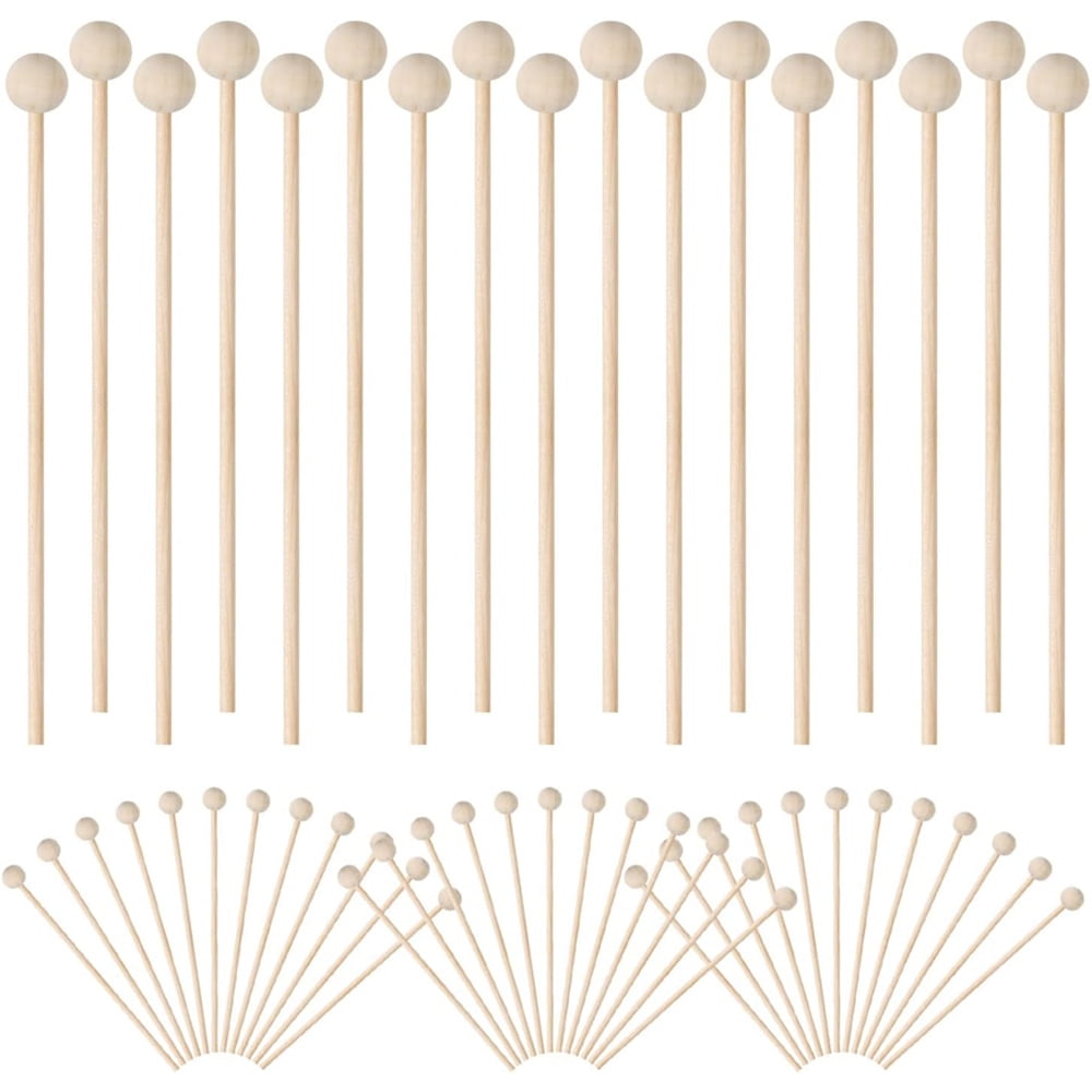 Round Ball Drink Stirrer Sticks,Disposable Rock Candy Sticks,Natural ...