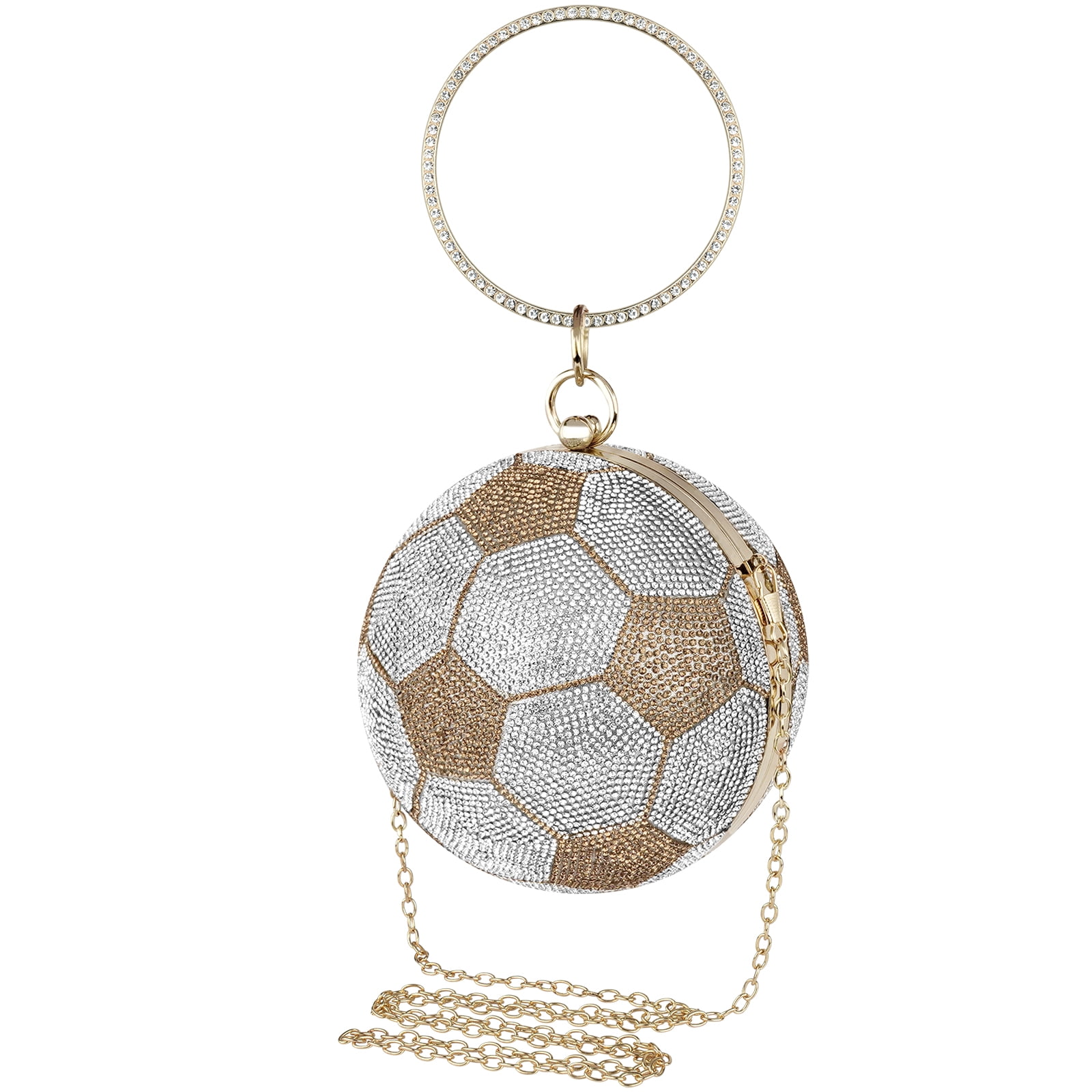 Round Ball Evening Clutch Purse, Football Shaped Shoulder Crossbody Bag ...