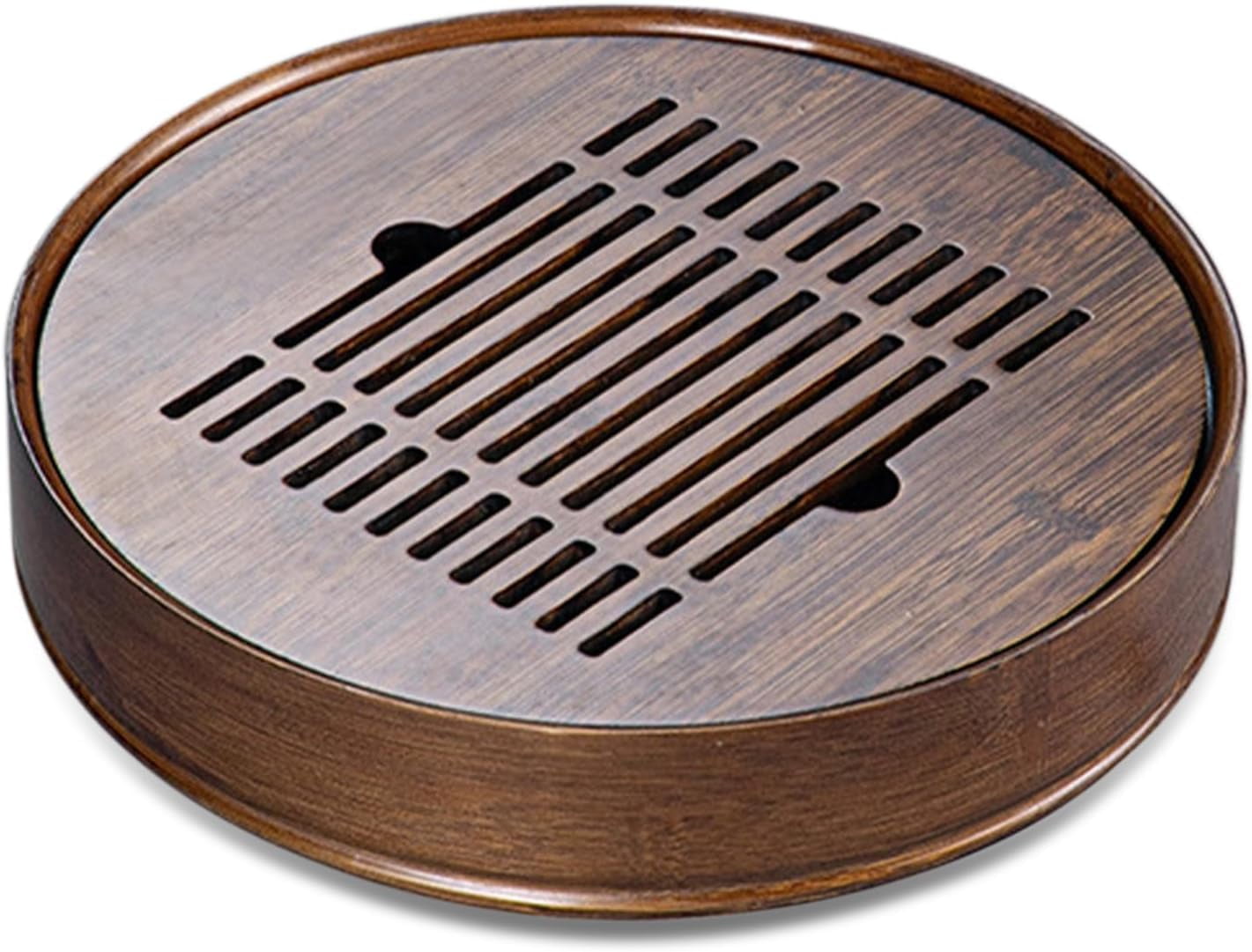 Round Bamboo Tea Tray, 11 Inch Detachable Chinese Gongfu Tea Serving ...