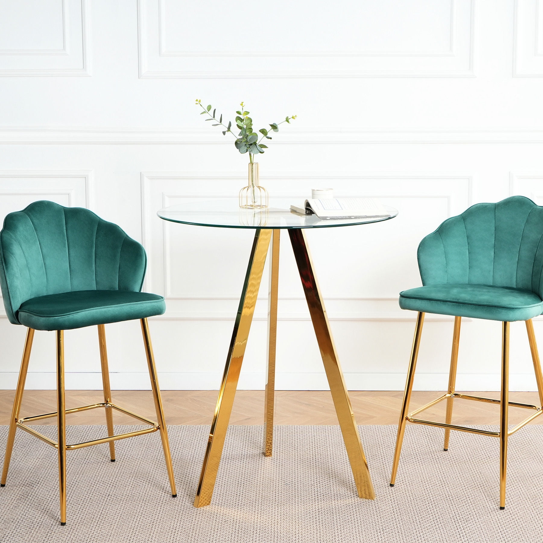 Round Bar Chair Package | Ergonomic Seating Experience | Velvet ...