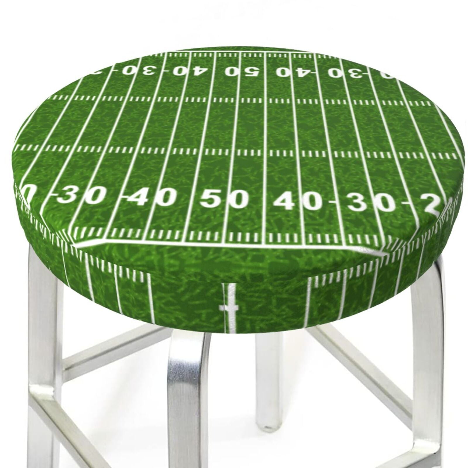 Round Bar Halloween Stool Covers American Football Field2 Soft Velvet ...