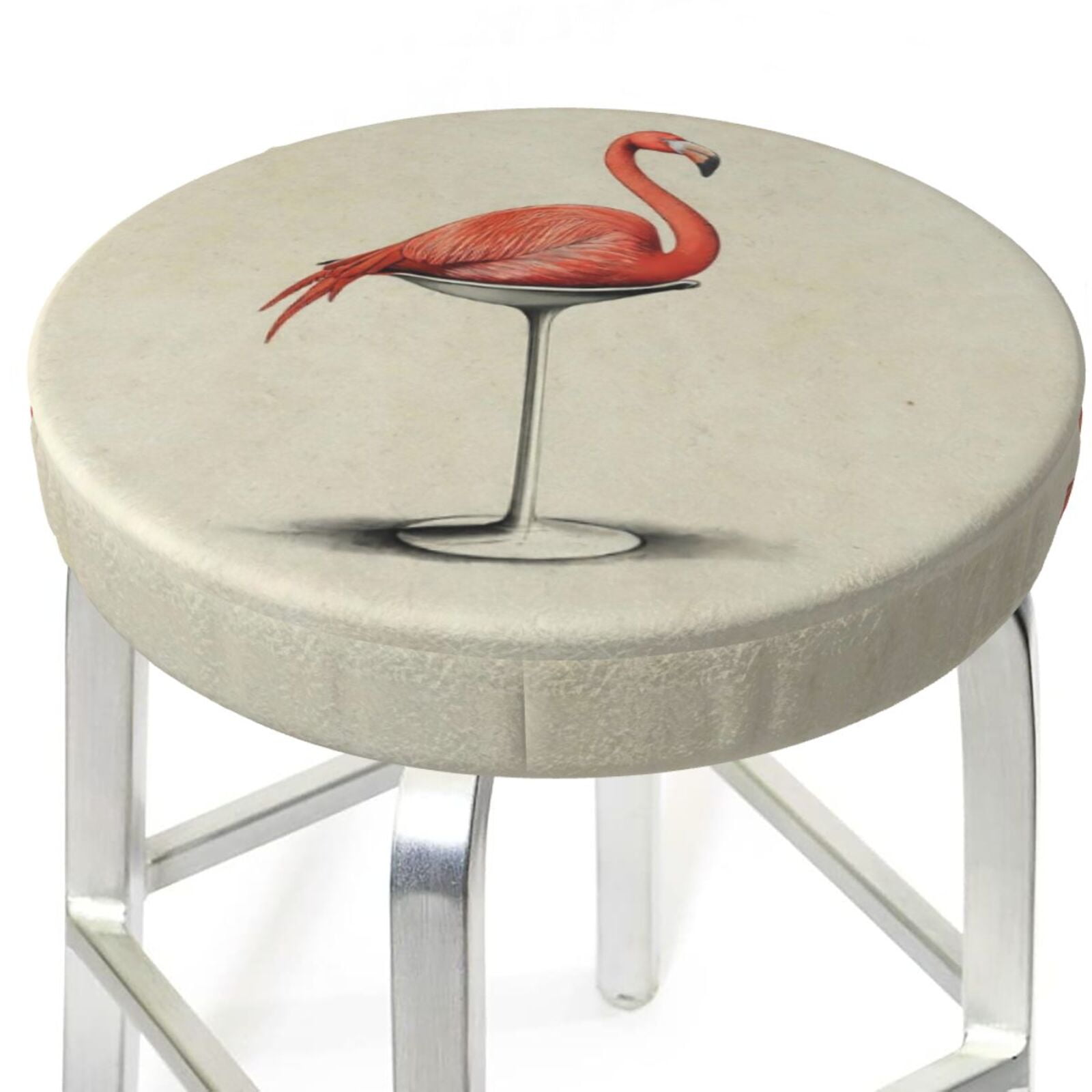 Round Bar Halloween Stool Covers Flamingo Sitting On Chair Soft Velvet ...