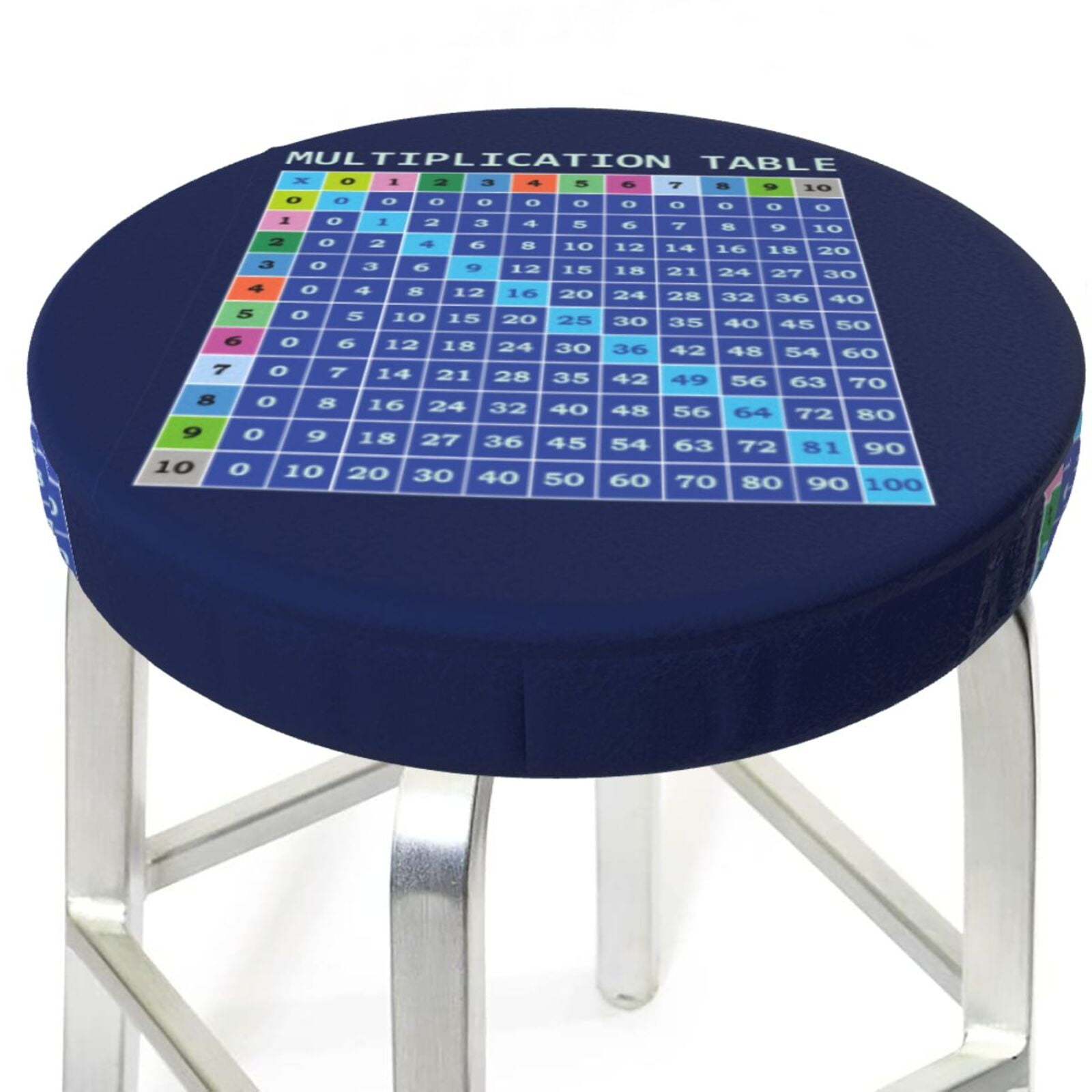 Round Bar Halloween Stool Covers Multiplication Table Soft Velvet Bar Stool Seat Covers, 12-14 ...