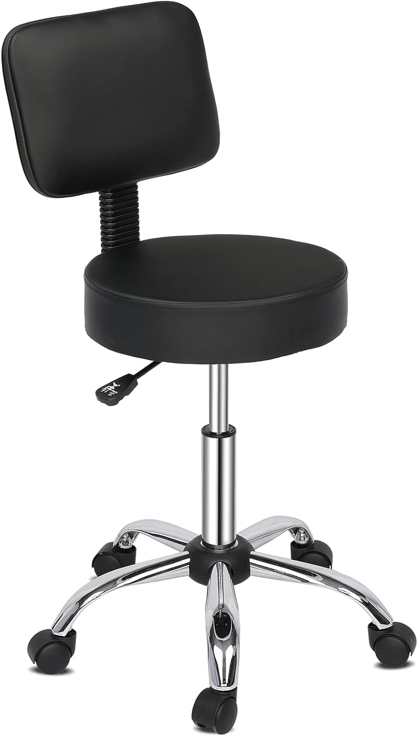 Round Bar Stool with Back Adjustable Height Salon Stools, Modern Bar ...