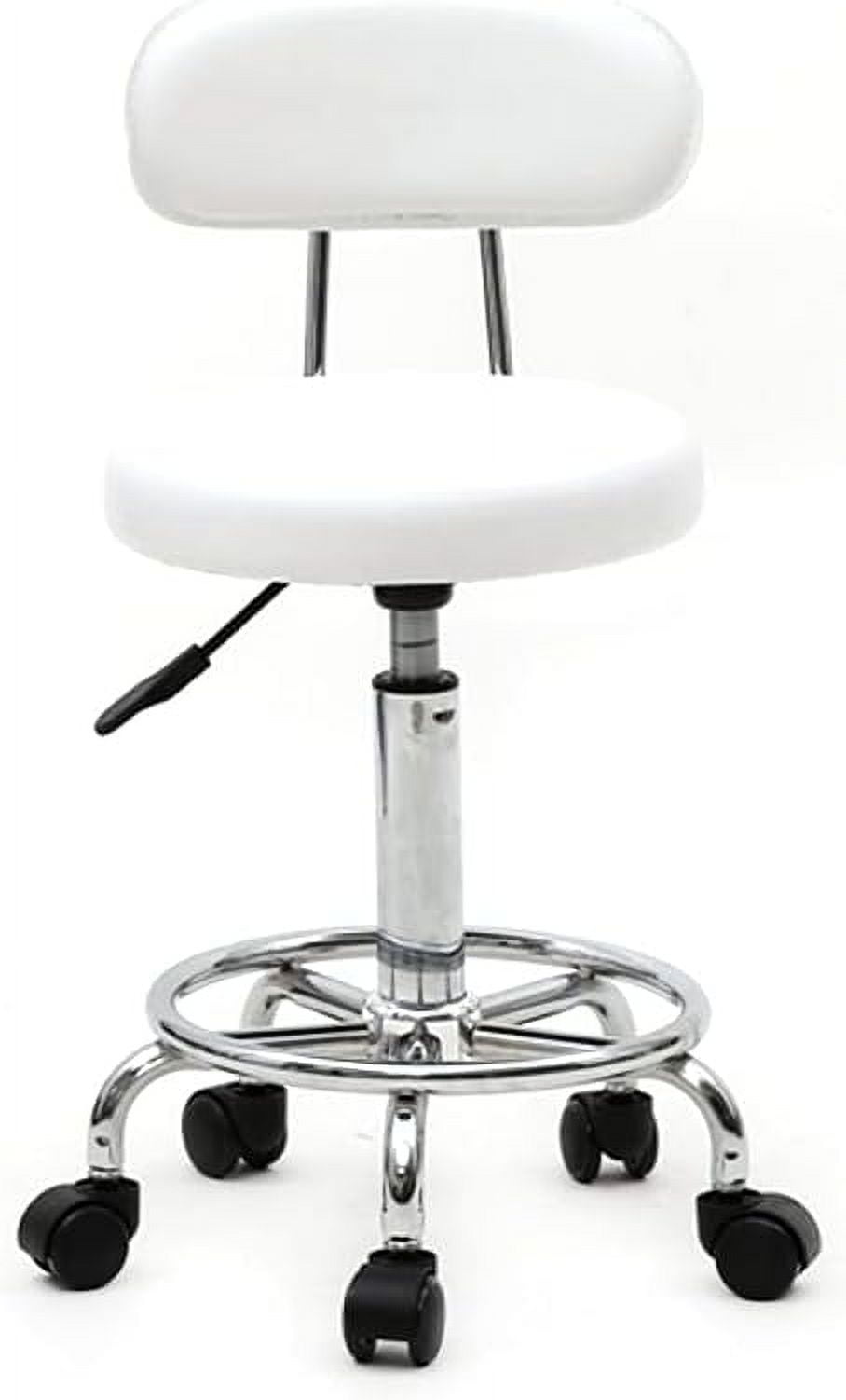Round Bar Stool with Back and Lines Adjustable Height Rotation Salon ...
