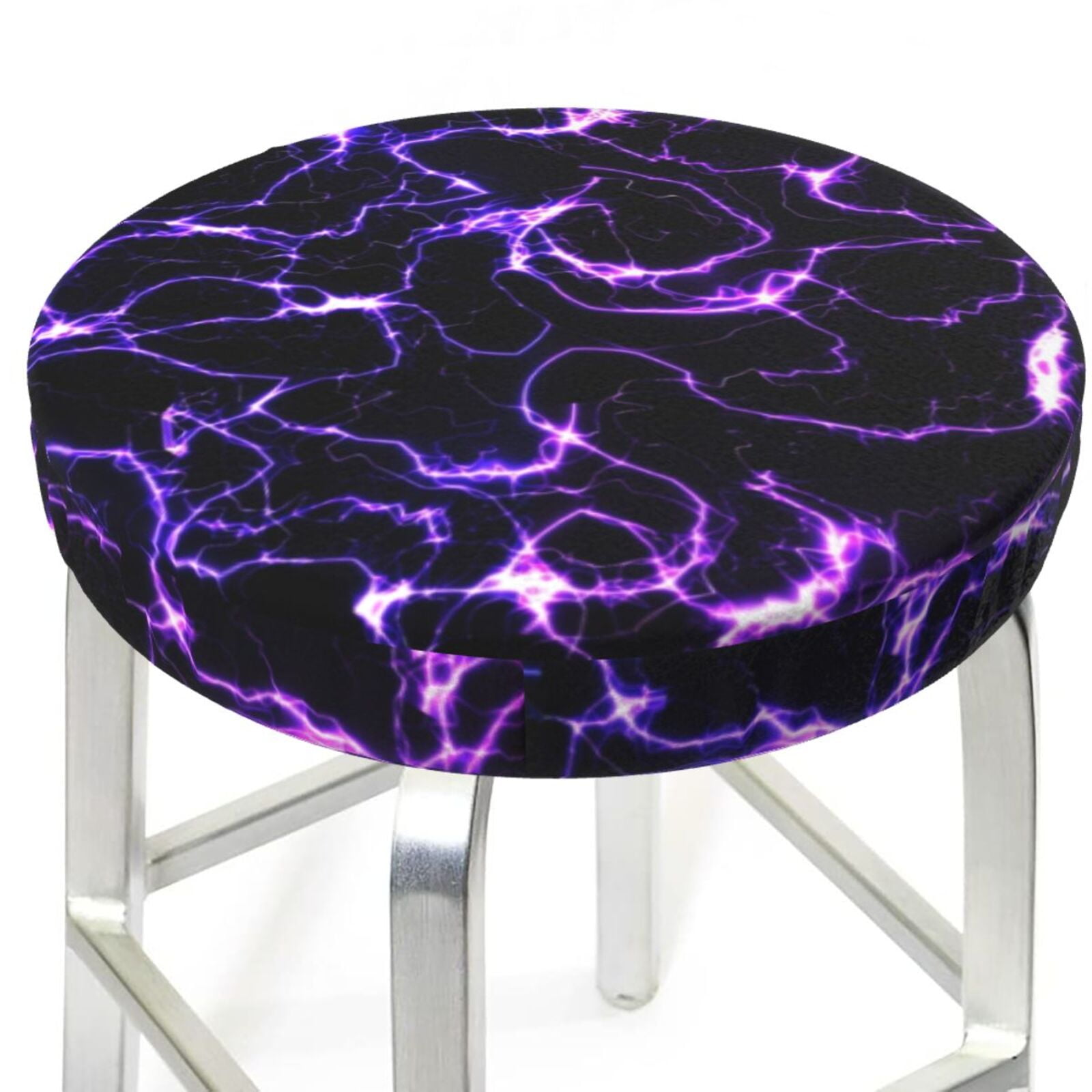 Round Bar Stool Covers Galaxy Lightning Soft Velvet Bar Stool Seat ...
