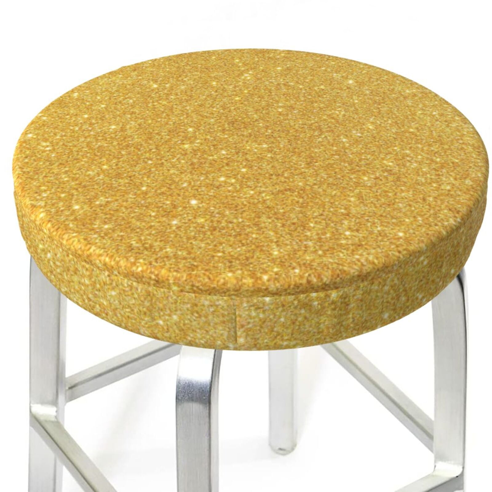 Round Bar Stool Covers Gold Shiny Soft Velvet Bar Stool Seat Covers, 12 ...