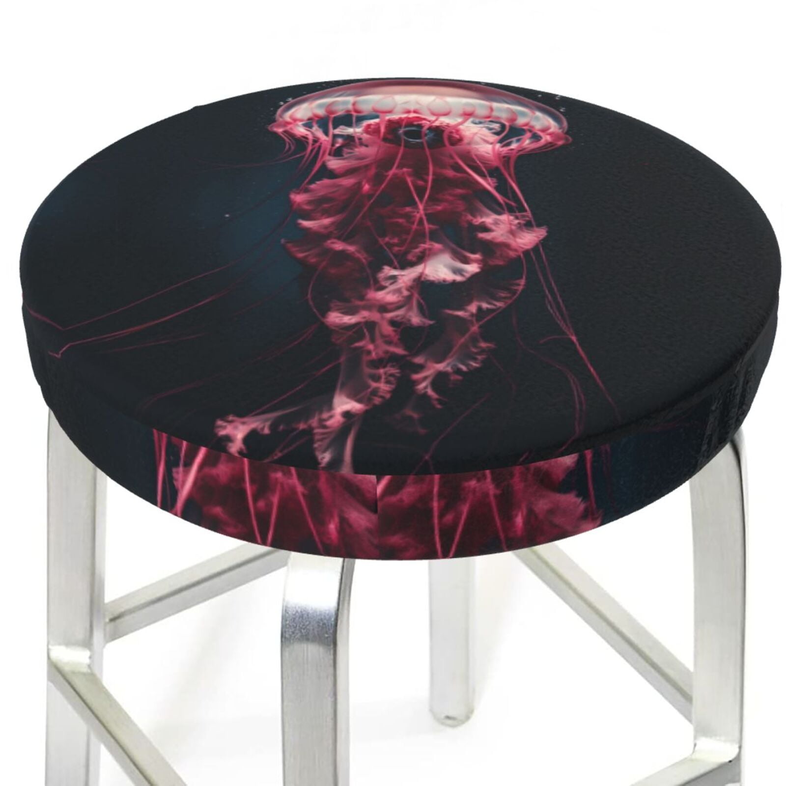 Round Bar Stool Covers Mesmerizing Pink Jellyfish Soft Velvet Bar Stool ...