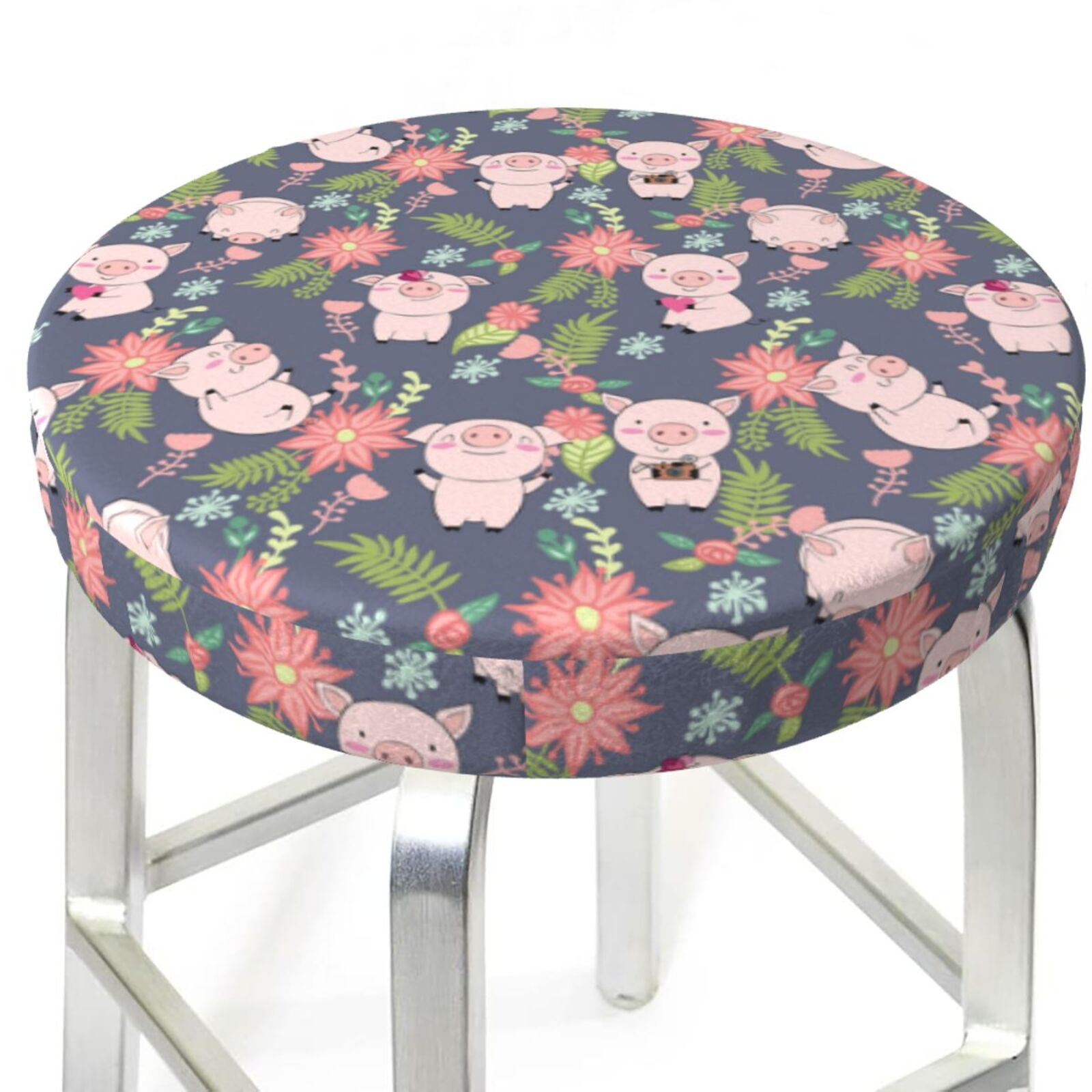 Round Bar Stool Covers Pigs 1 Soft Velvet Bar Stool Seat Covers, 12-14 ...
