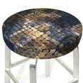Round Bar Stool Covers Watercolor Snake Skin Soft Velvet Bar Stool Seat ...