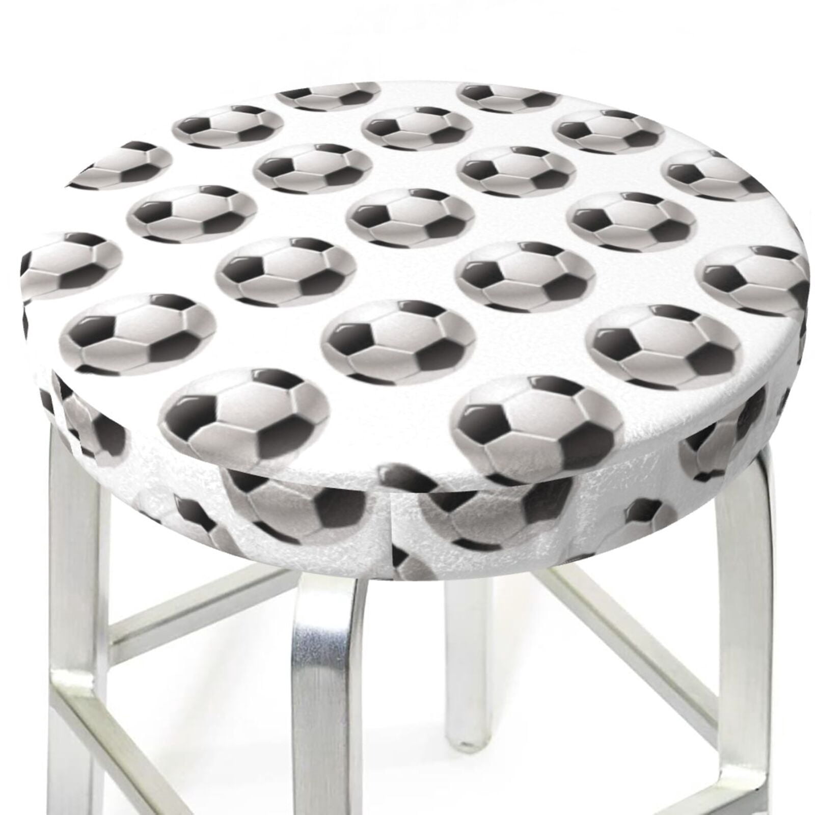 Round Bar Stool Covers football soccer ball cute Soft Velvet Bar Stool ...