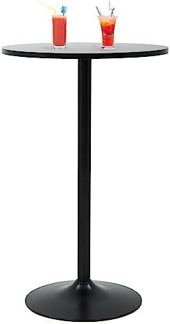 Round Bar Table 40" Height Modern Pub Table with Solid Top and Sturdy ...