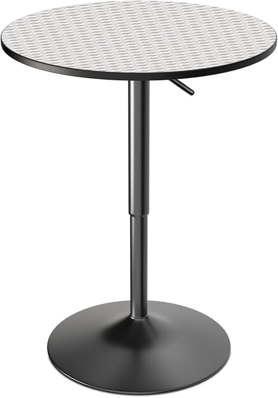 Round Bar Table,Adjustable Height Pub Table and 360 ° Swivel Bistro ...