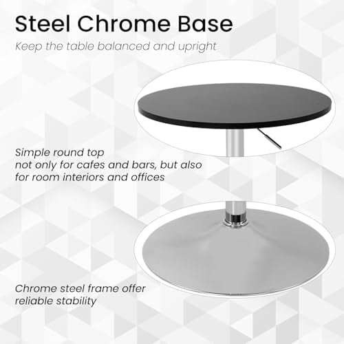 Round Bar Table, Cocktail Table Height Adjustable with 360° Swivel Top ...