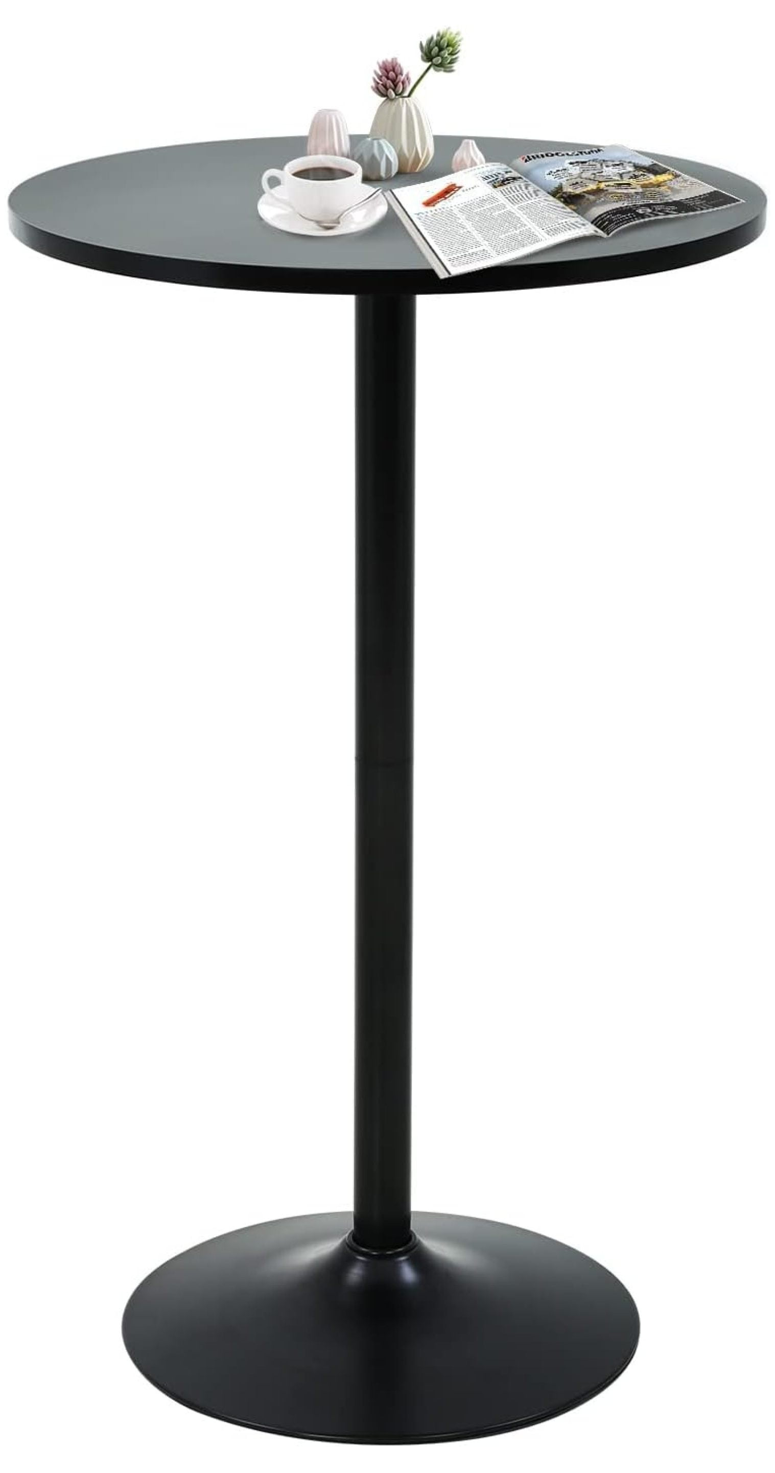 Round Bar Table Set, Pub Table for Home, Black Bistro High Top Table ...