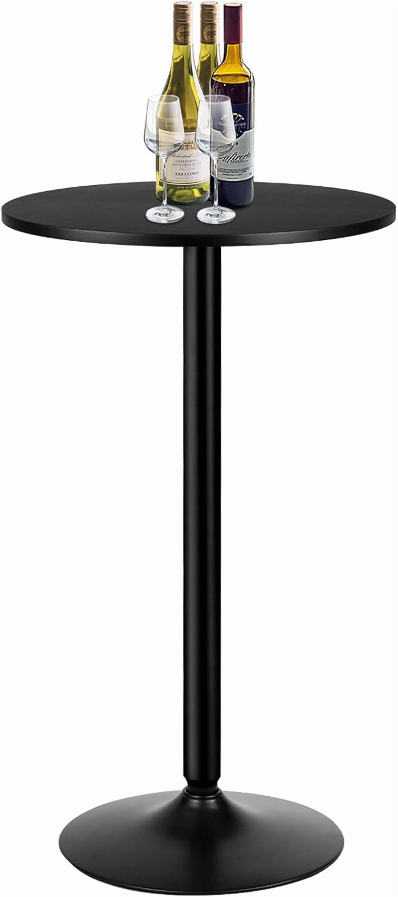 Round Bar Table, Tall Standing Cocktail Table with Sturdy Metal Base ...