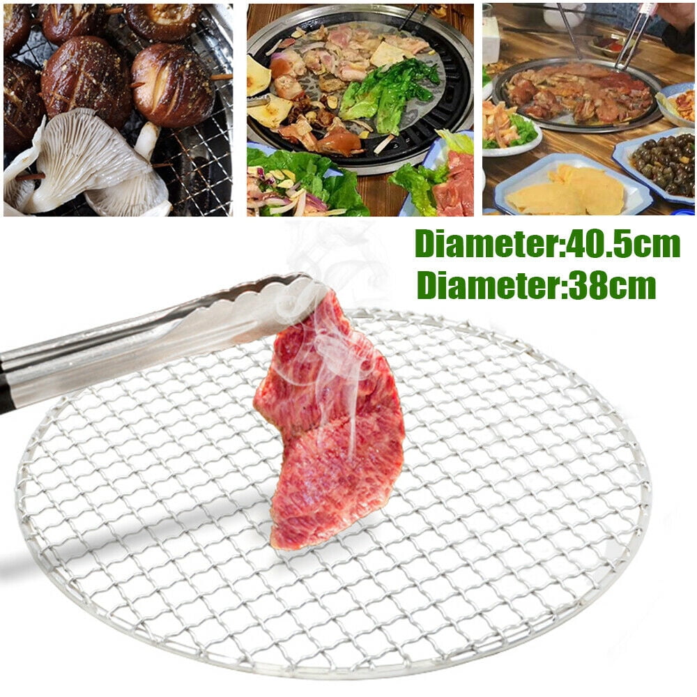 Round Barbecue Grill Net Mesh Rack Grid Grate Steam Net Stainless Steel ...