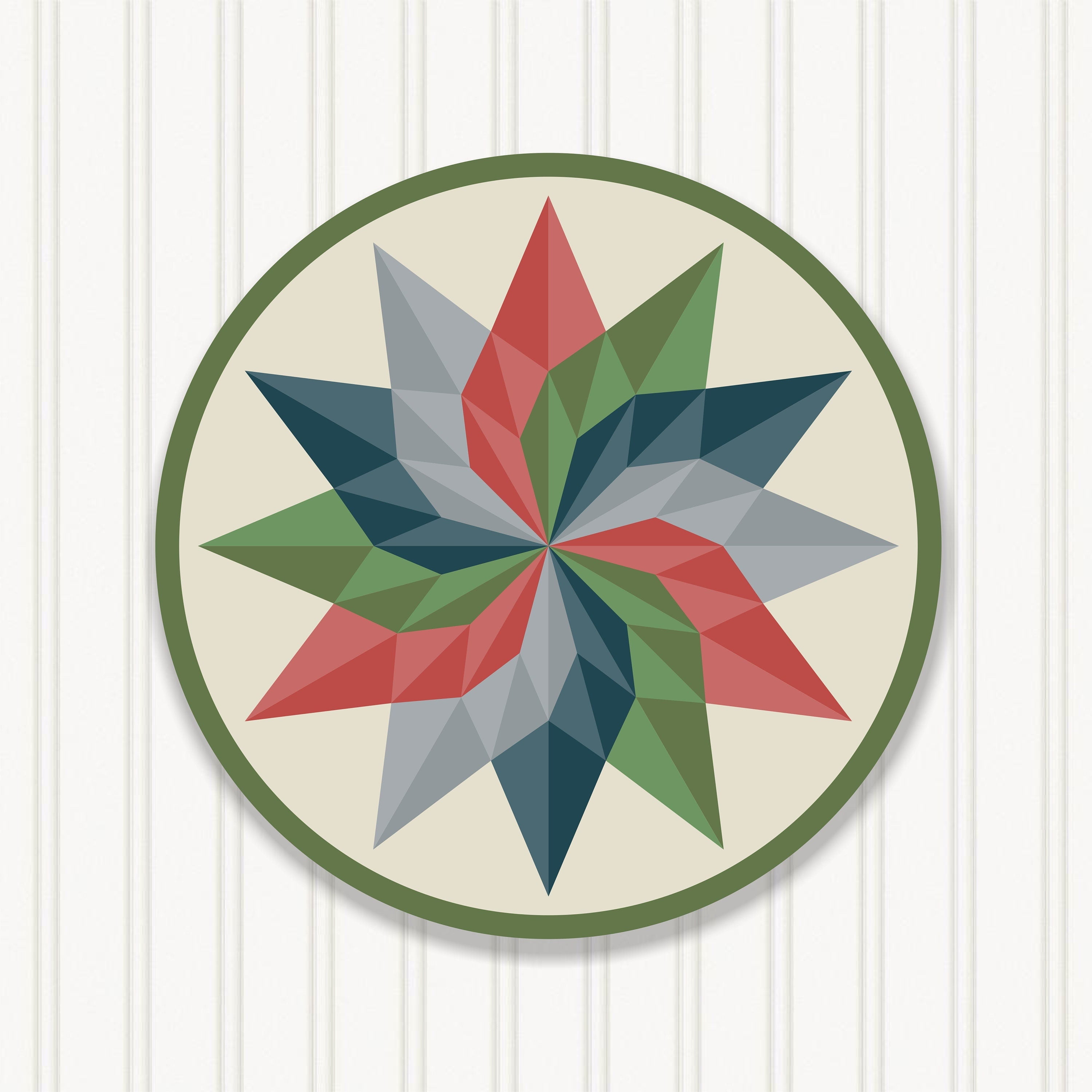 Round Barn Quilt, 7 Beautiful Sizes, Wall Art Decor, Barn Quilt Sign ...