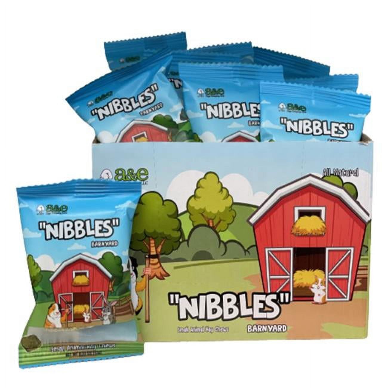 Round Barnyard Nibbles Small Animal Bites Hay Chews Display - 32 Piece ...