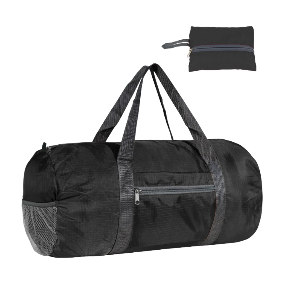 Round Barrel Bag Foldable Lightweight Packaway Sports Gym Duffle ...