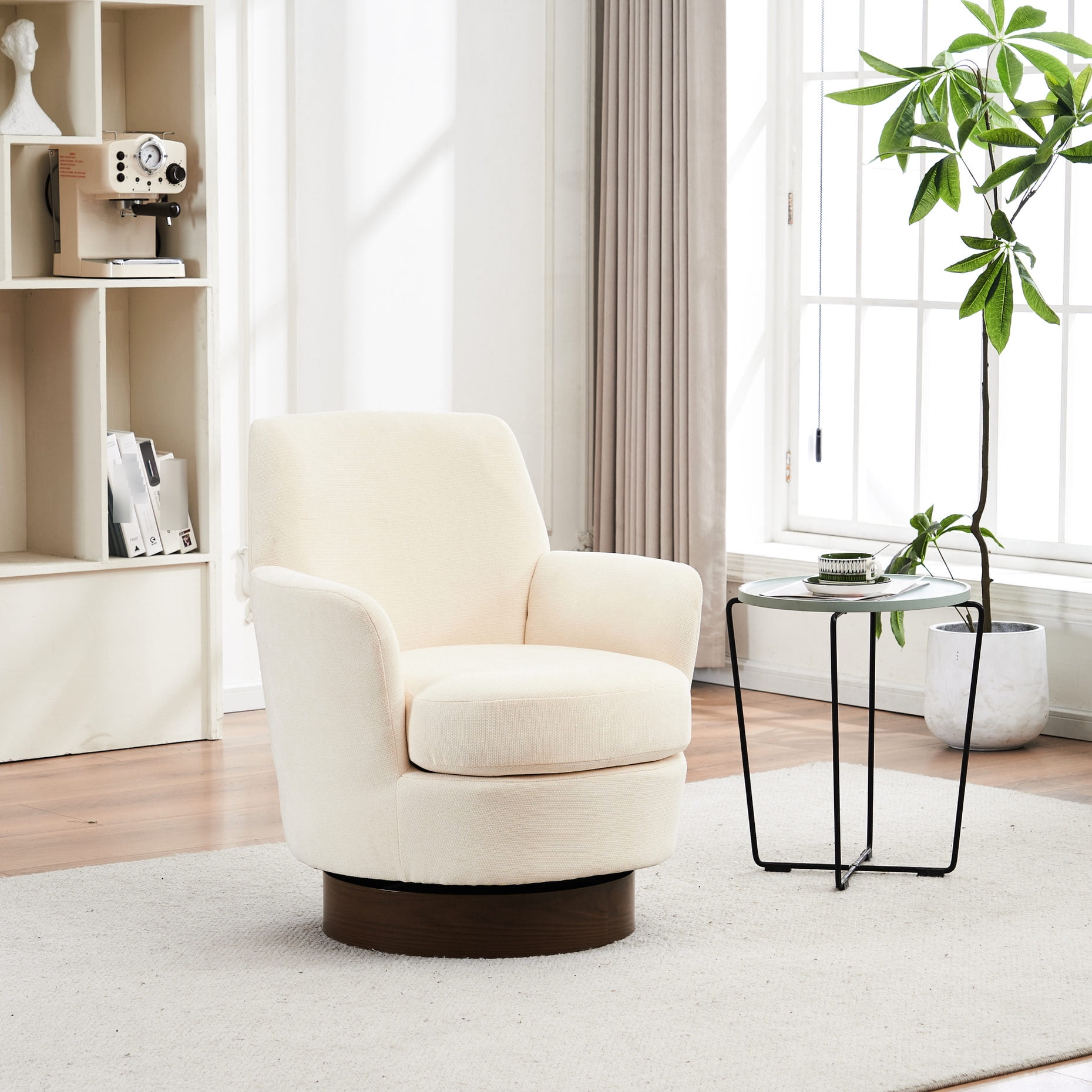 Round Barrel Shape | 360 - degree Smooth Swivel | Living Room Gathering ...