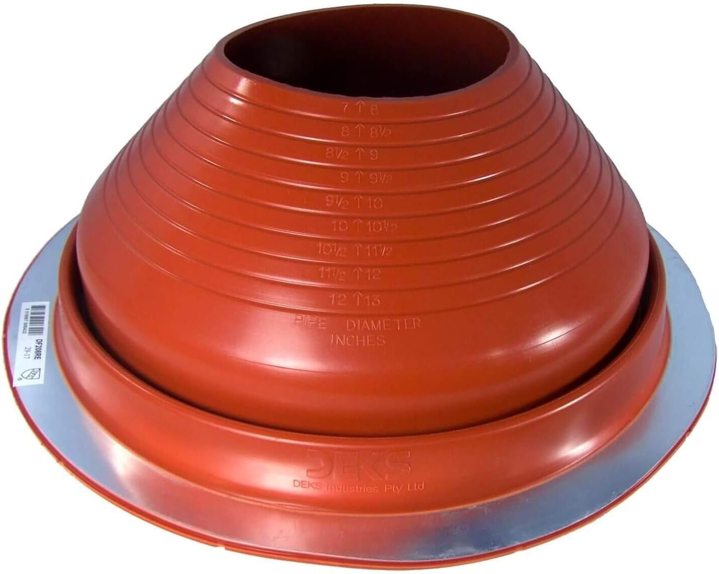 Round Base Metal Roofing Pipe Flashing Boot: #8 RED(DF208RE) High Temp ...