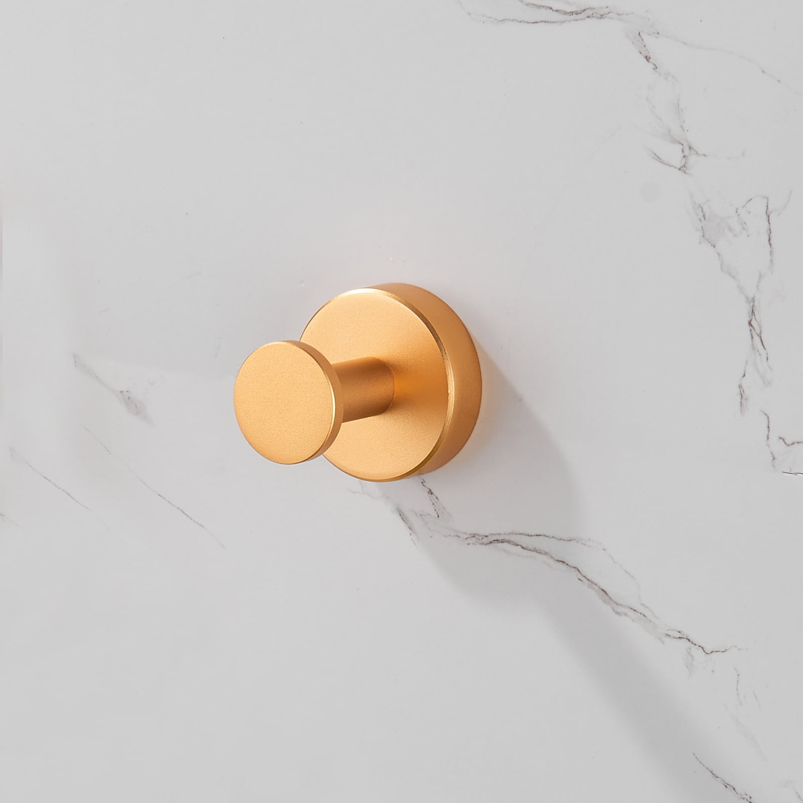 Round Base Wall Hanging Towel Hook with Screws- Brushed Gold Coat Hook ...