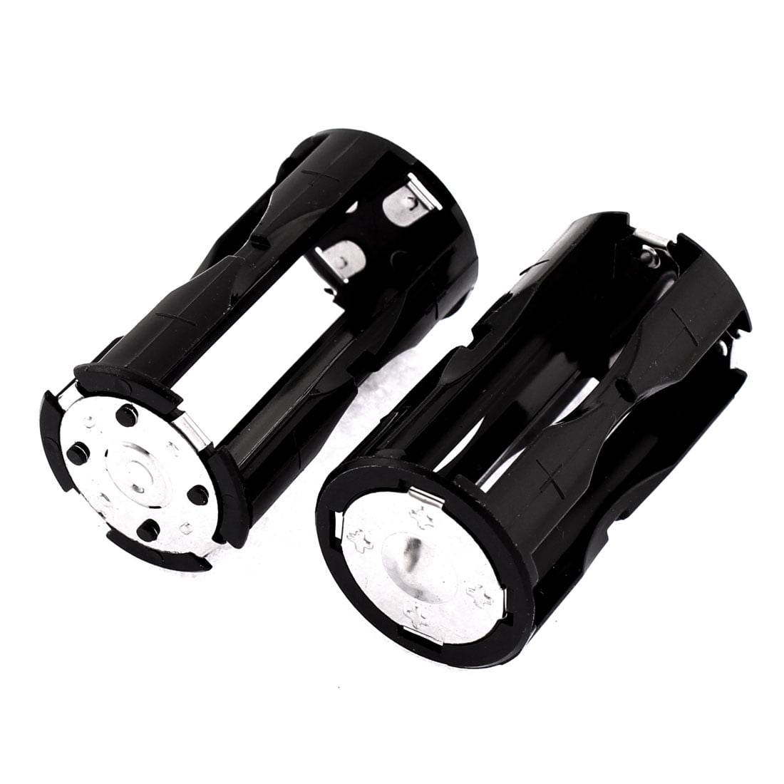 Round Battery Holder Container Case 2Pcs for 4 x AAA Batteries ...