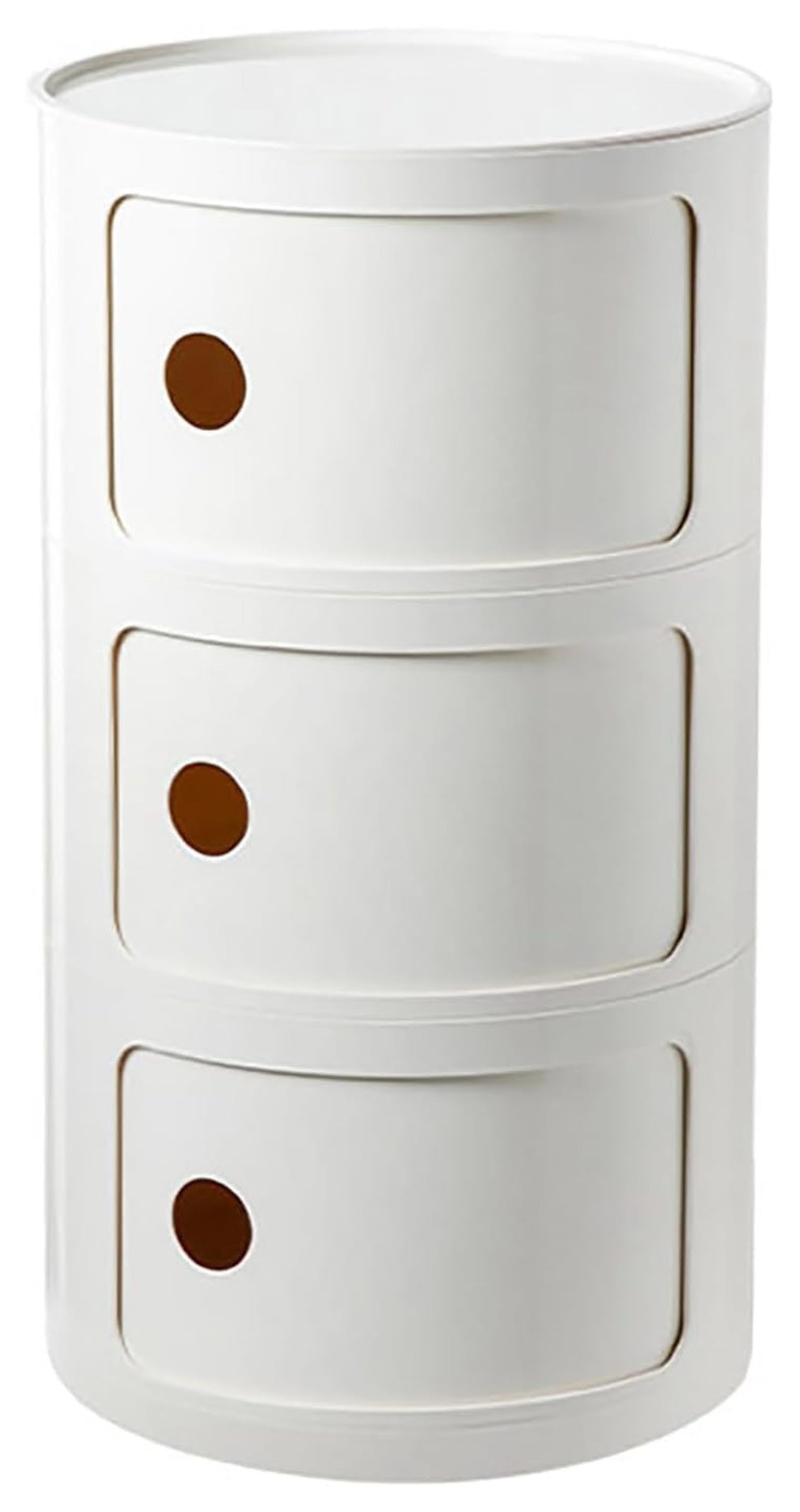 Round Bedside Table 2/3/4 Tier -Plastic Nightstand Storage Unit Chest W ...