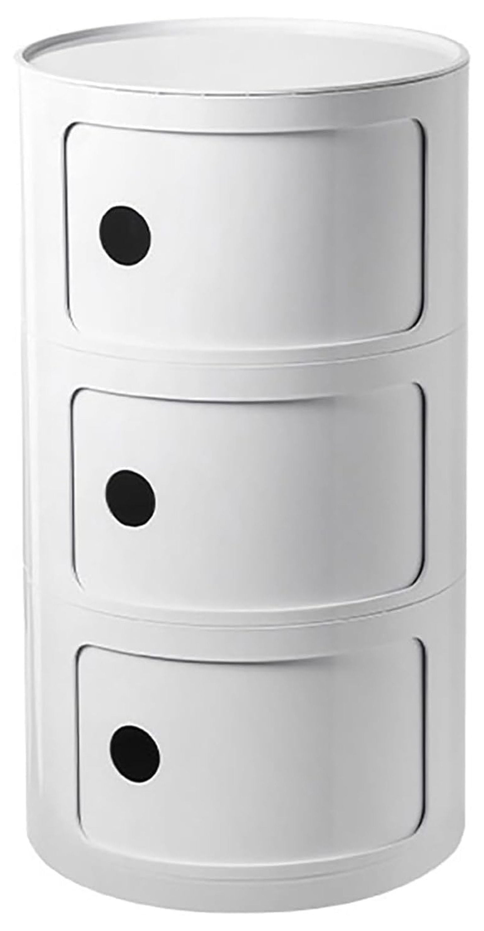 Round Bedside Table 2/3/4 Tier -Plastic Nightstand Storage Unit Chest W ...