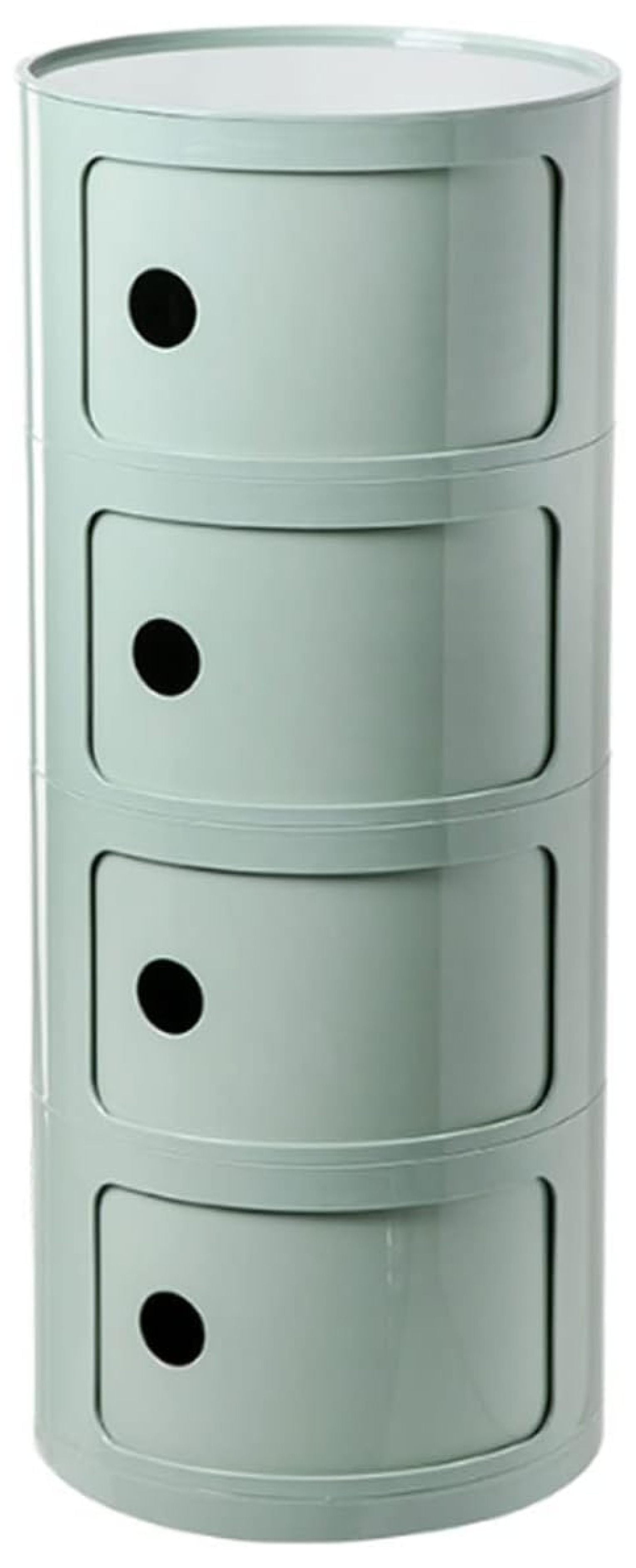 Round Bedside Table 2/3/4 Tier - Plastic Nightstand with Drawers ...