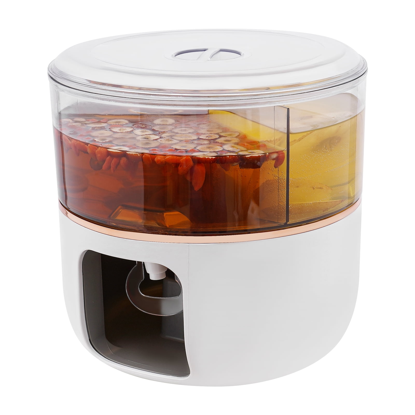 Round Beverage Dispenser, Indoor White Drink Dispenser, Tabletop 360 ...