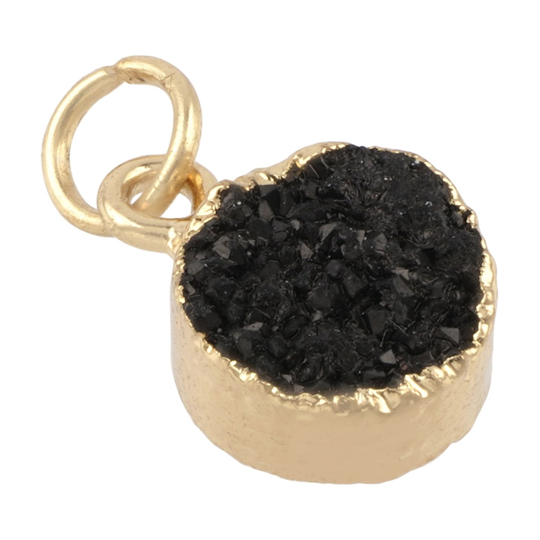Round Black Dyed Quartz Charm by Bead Landing 10mm - Walmart.com