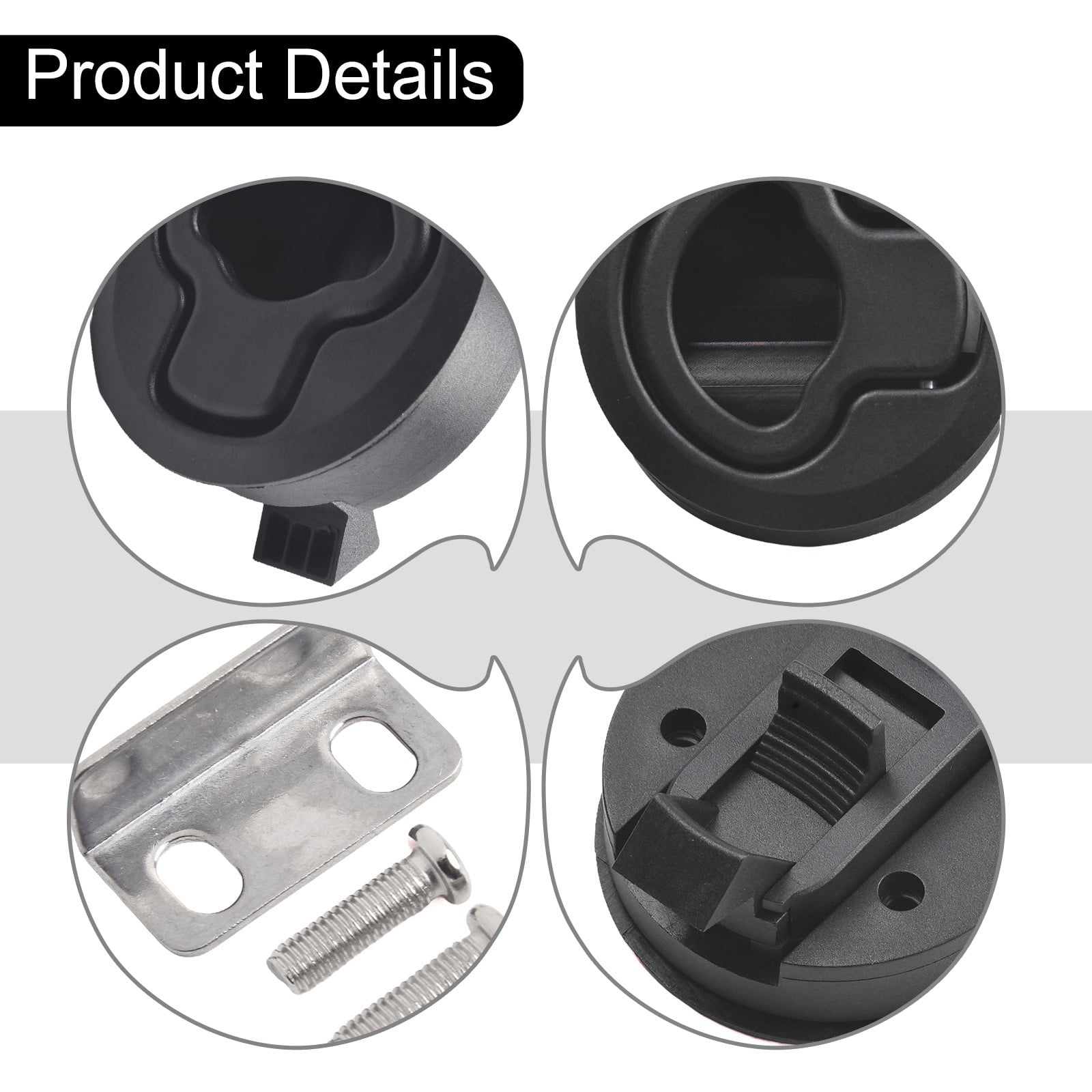 Round Black Flush Pull Slam Latch Deck Hatch Handle Lock for Marine ...