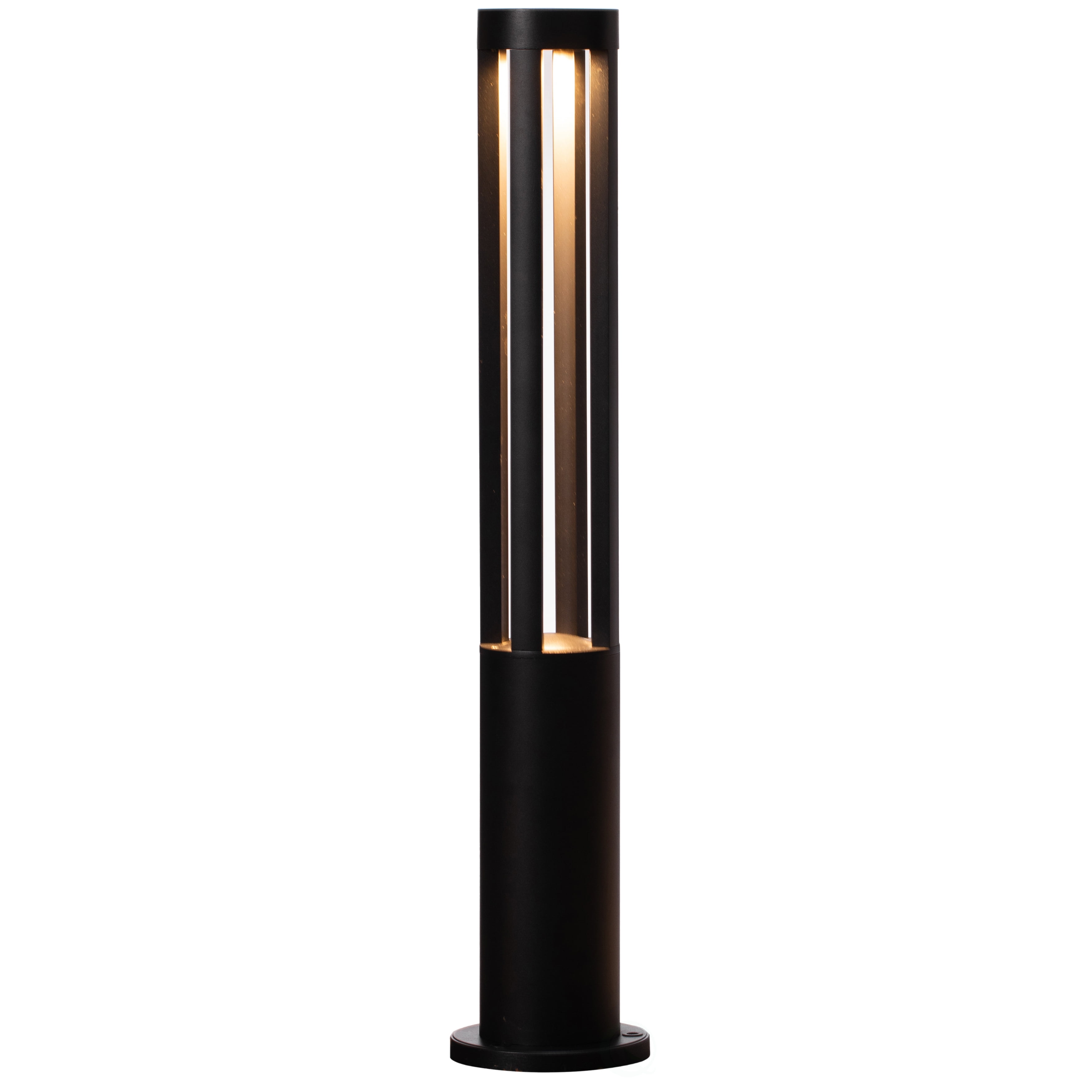 Round Black LED Garden Aluminum Light, Decorative Outdoor Bollard Light for Garden, Pathway, and ...
