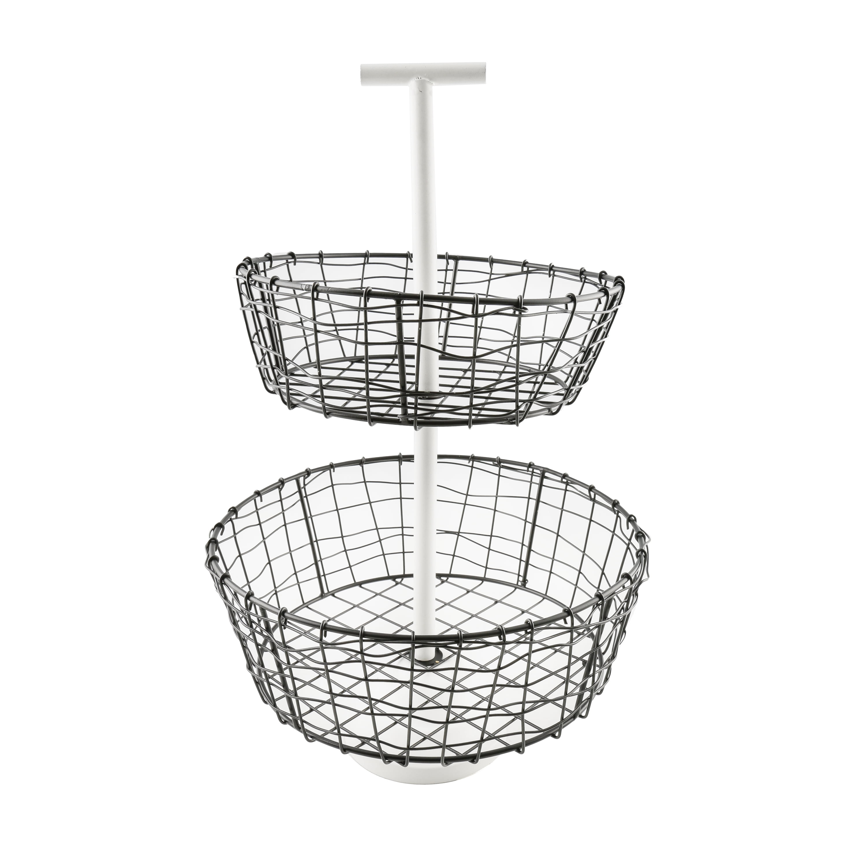 Round Black & White Tiered Baskets - Walmart.com