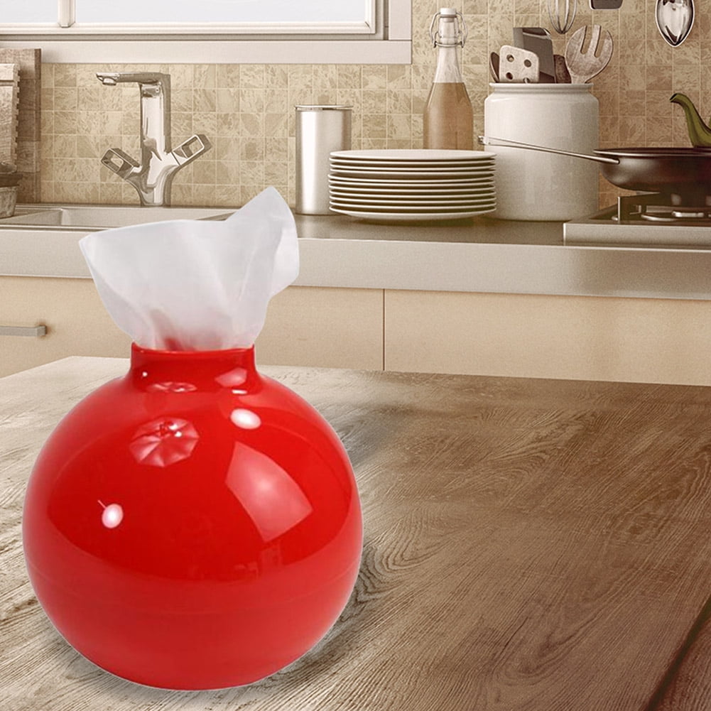Round Bomb Shape Tissue Box Toilet Paper Pot Holder Container Red ...