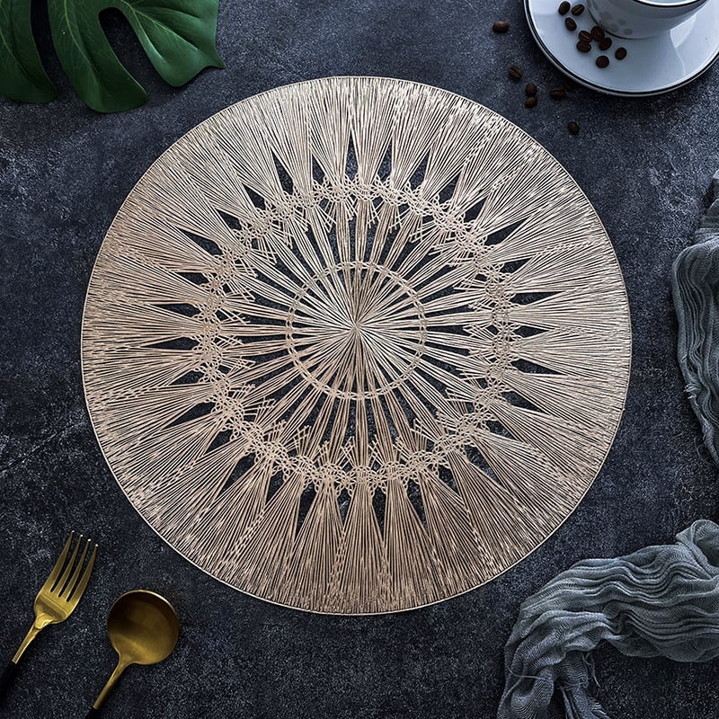 Round Braid-patterned Placemat PVC Household Non-slip Anti-scalding ...