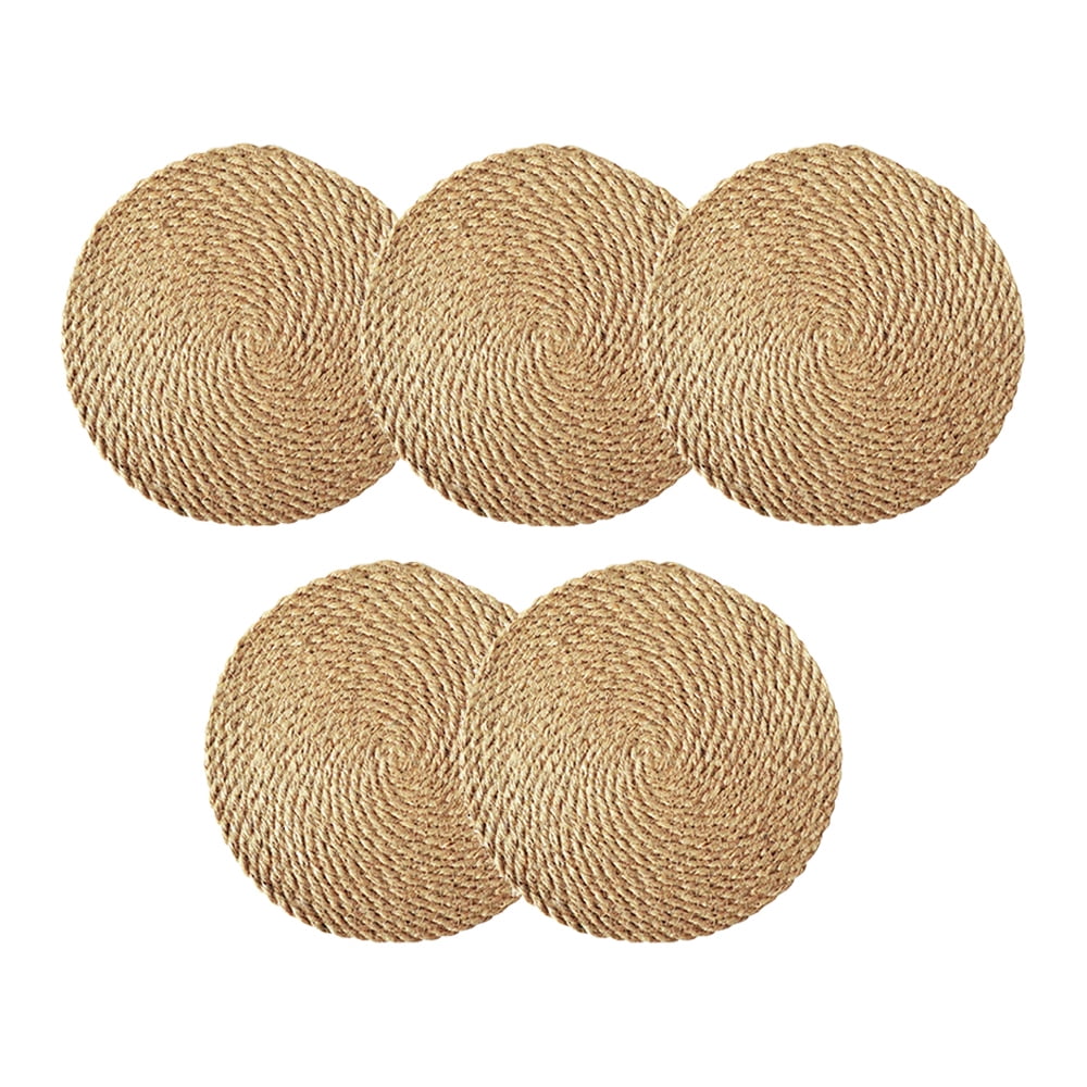 Round Braided Placemats, Natural Straw Mat Braided, Farmhouse Woven ...