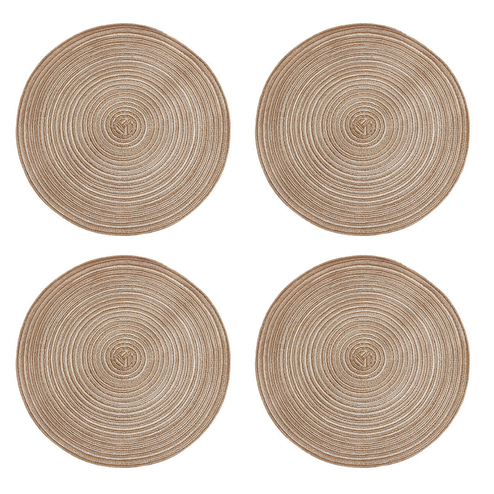Round Braided Placemats Set of 4 Attractive Washable Round Placemats ...