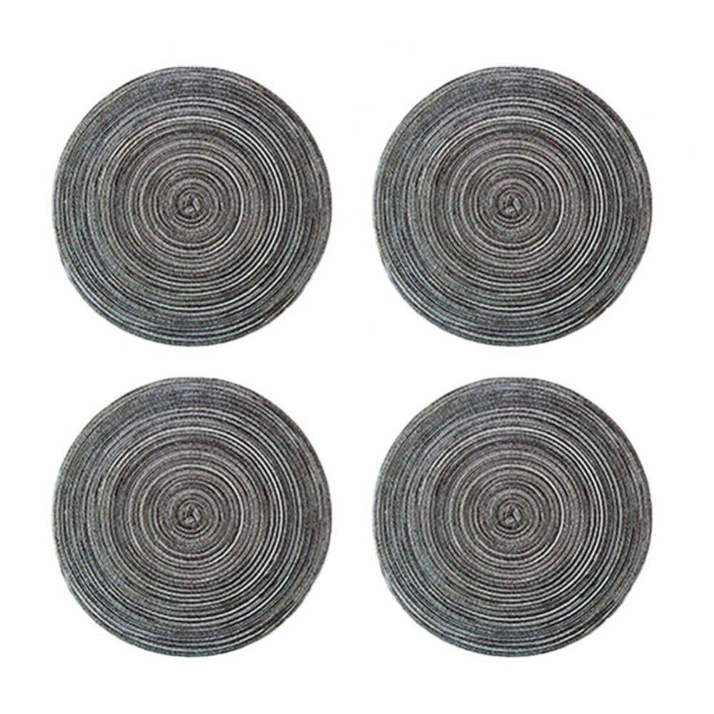 Round Braided Placemats Set of 4 Washable Round Placemats for Kitchen ...