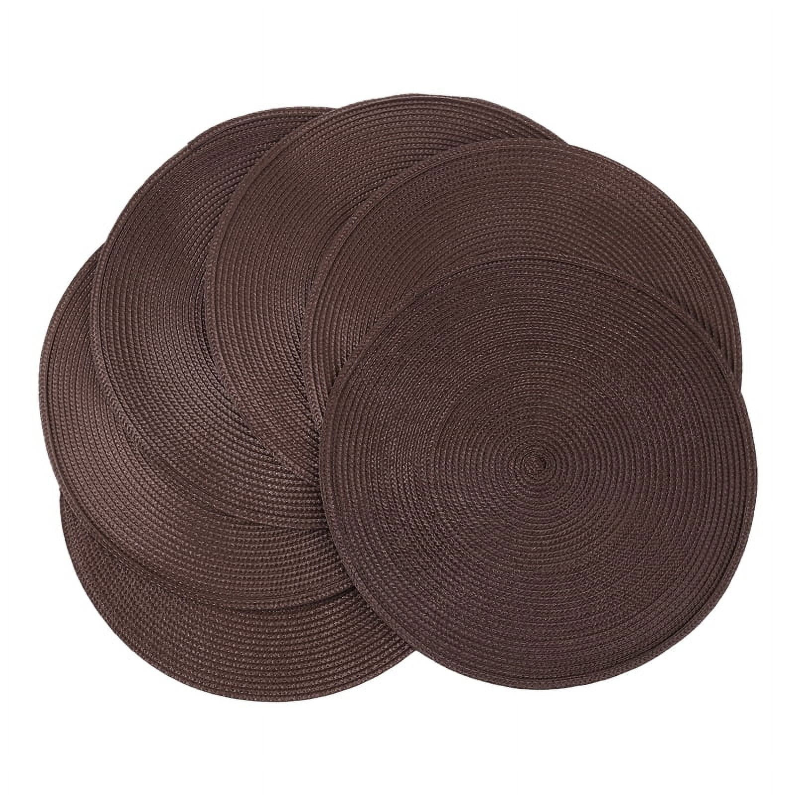 Round Braided Placemats Set of 6 Table Mats for Dining Tables Woven ...