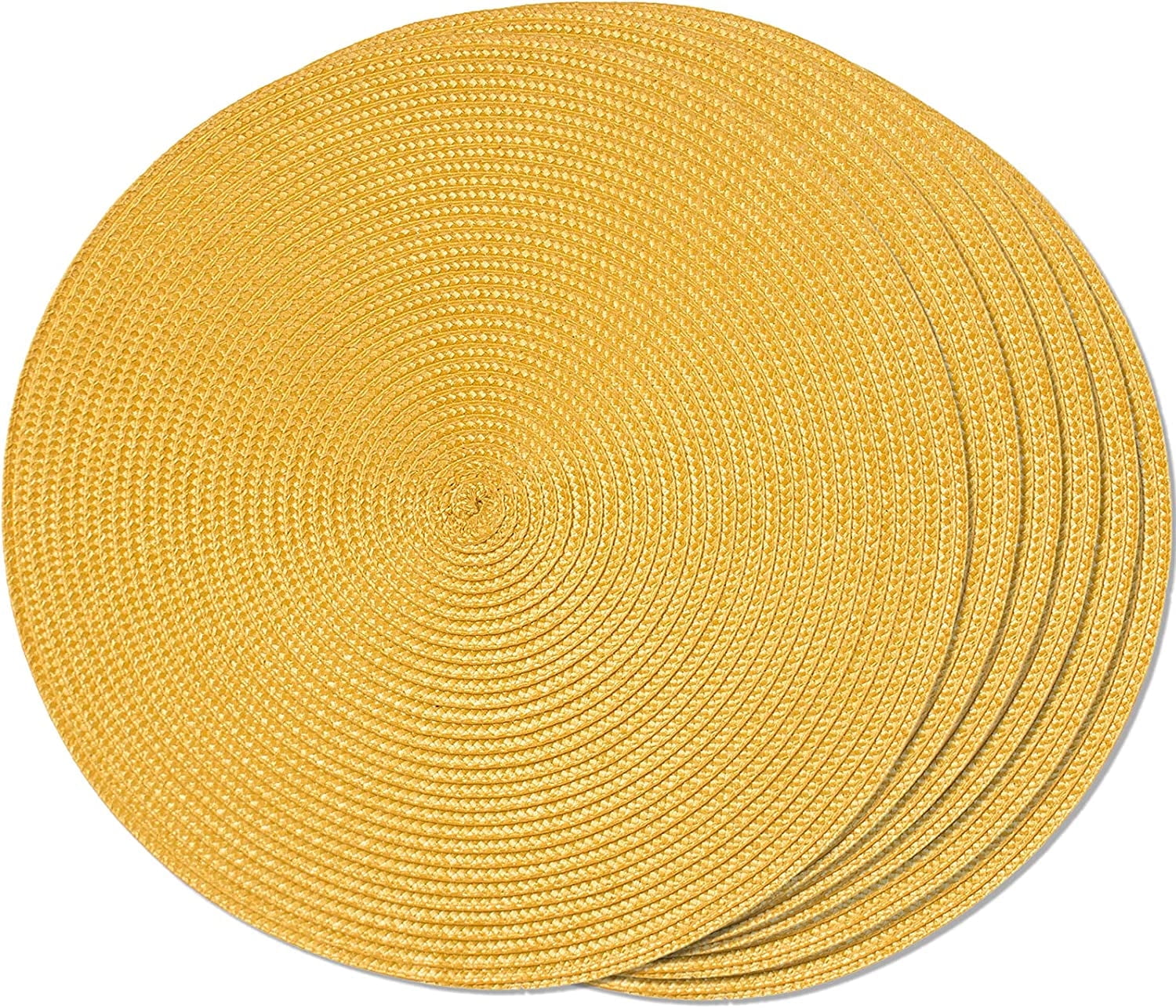 Astarin Round Braided Placemat Set of 6 15 Inch Table Mats for Indoor ...