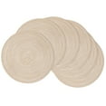 Glirops Beige 15" Woven Fabric Washable Round Table Placemats (6Sets ...