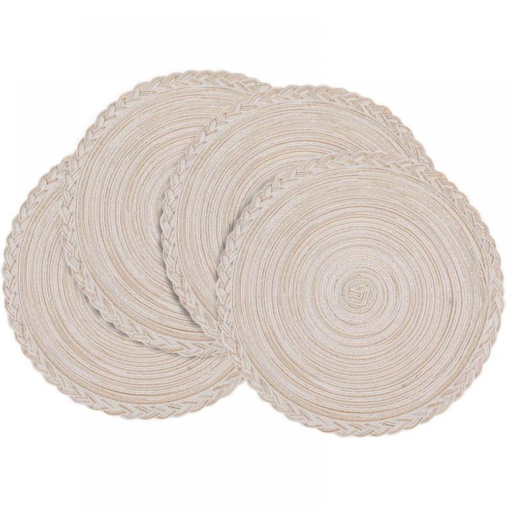Round Braided Placemats Set of Round Table Mat for Dining Tables 15 ...