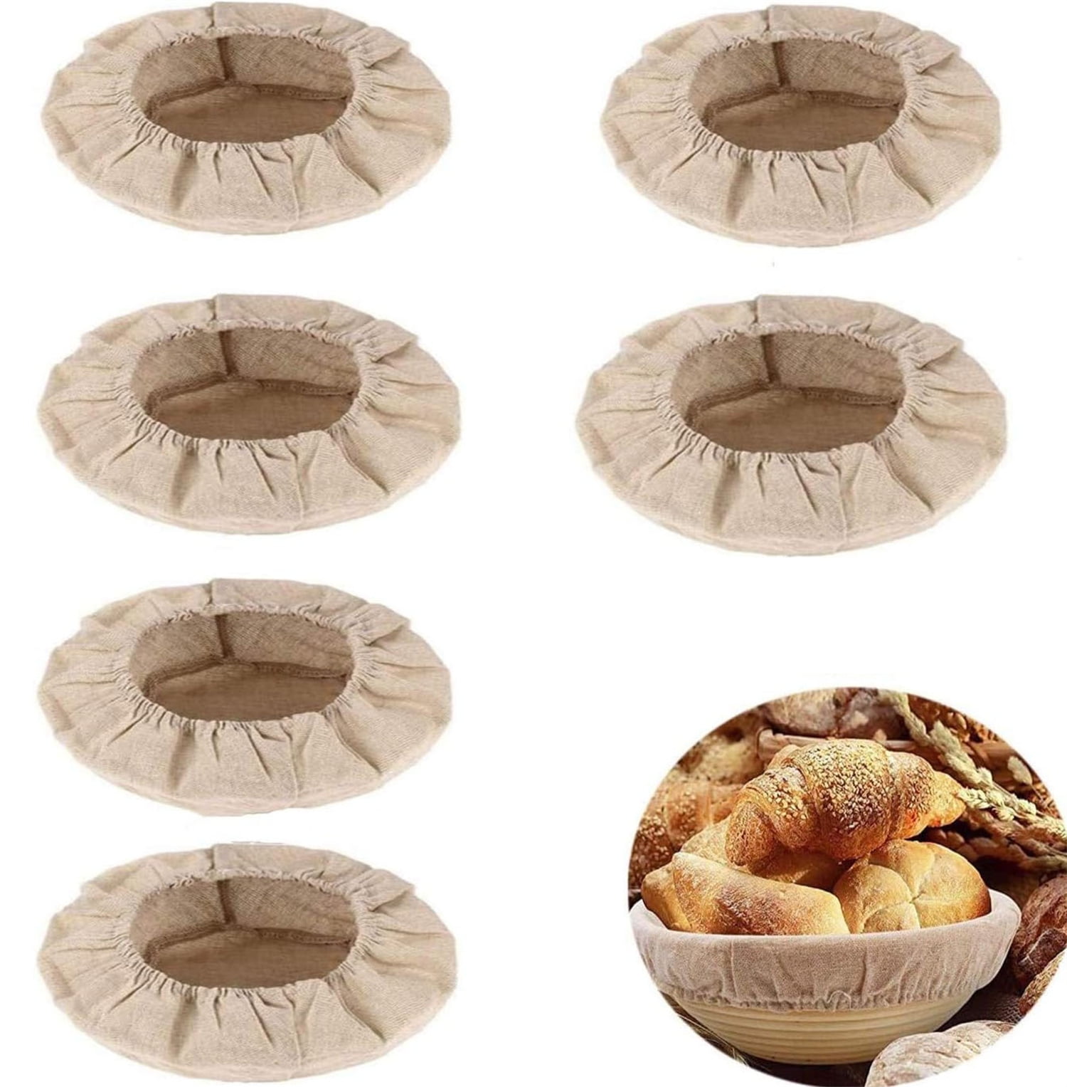Round Bread Proofing Basket Cloth Liner,Baking Dough Basket Cover for ...