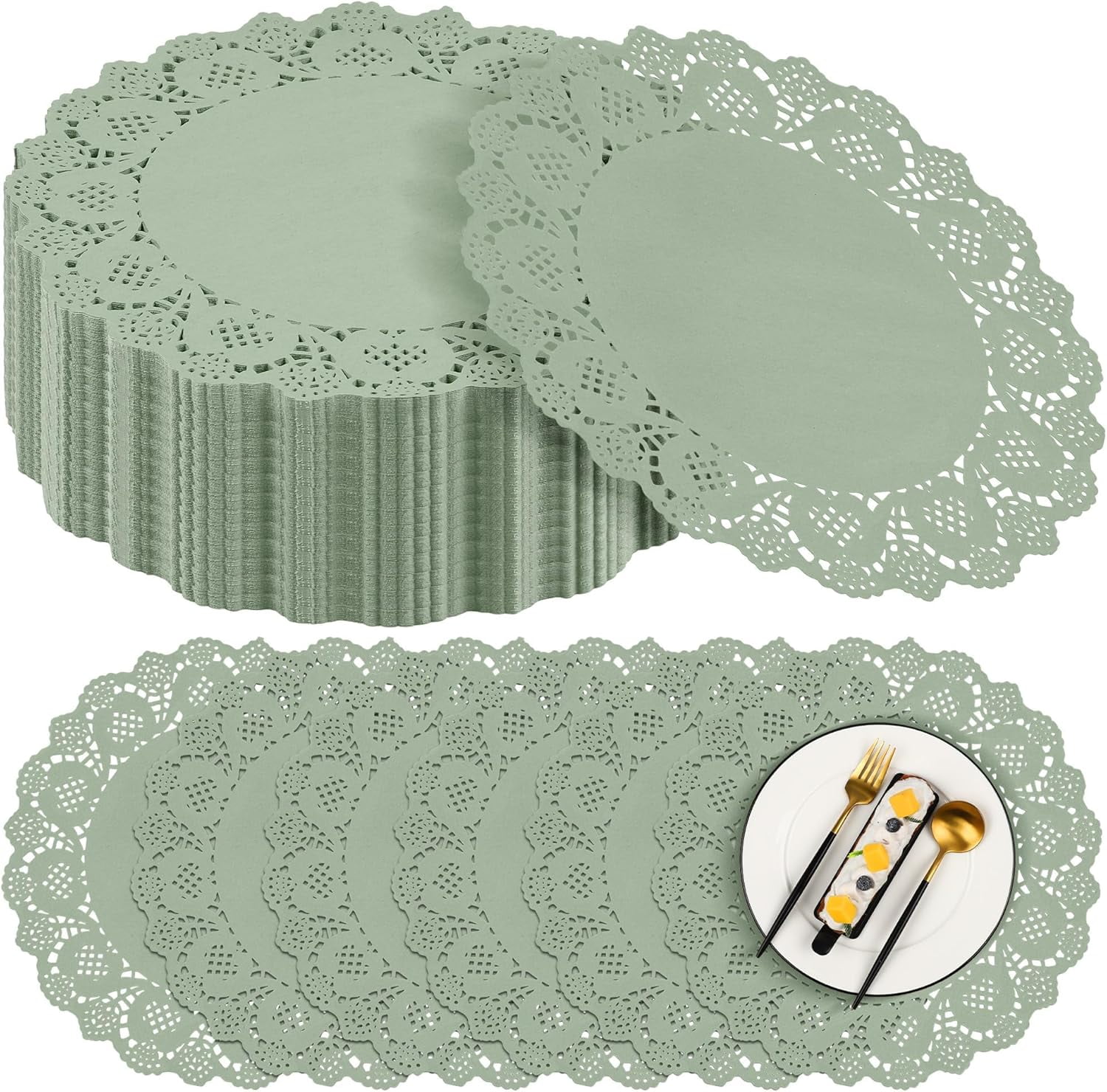 Round Brown Kraft Paper Doilies 13.5 Inches Lace Paper Place Mats ...