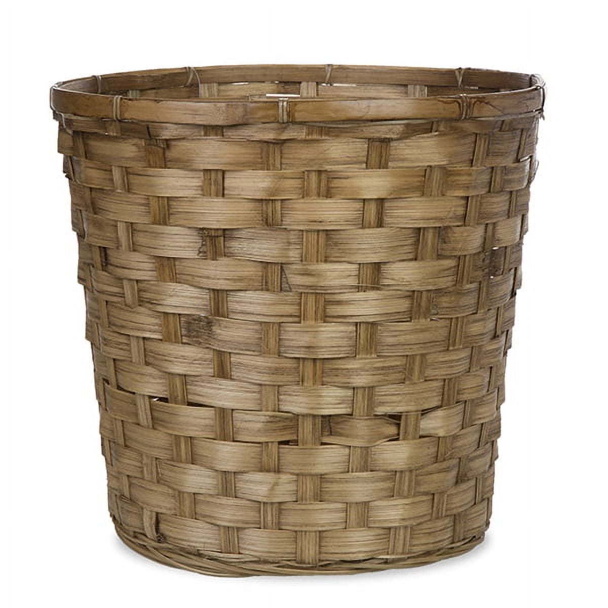 Round Brown Stained Split Bamboo Planter Basket 13in - Walmart.com