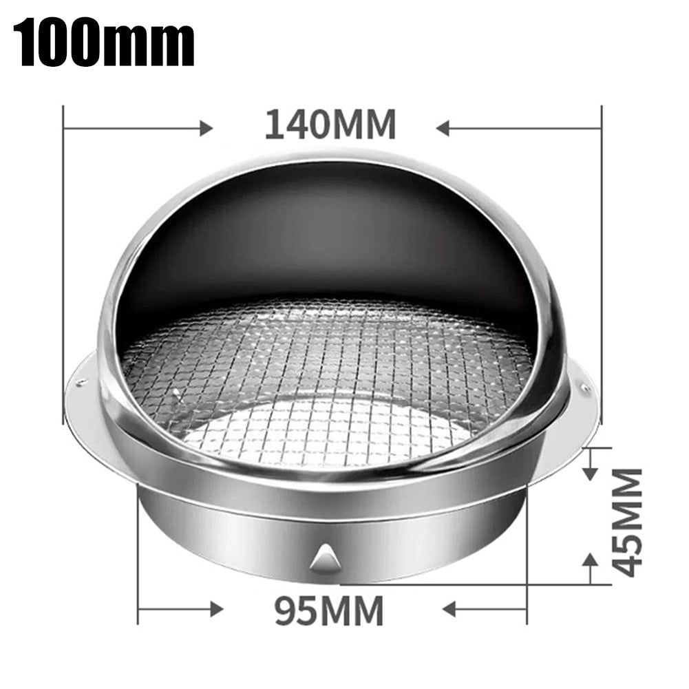 Round Brushed Stainless Steel External Extraction Vent Fine Mesh Design ...