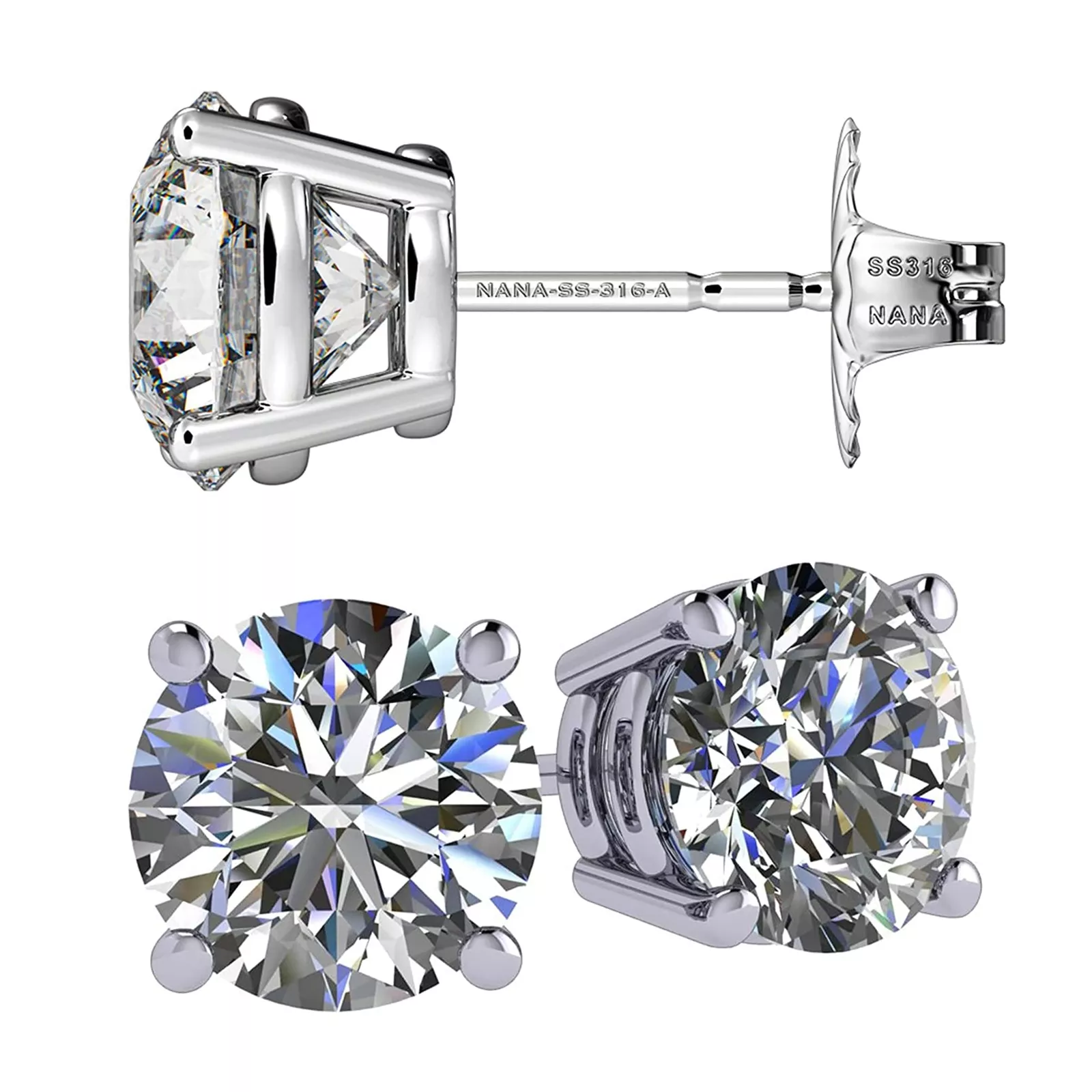 Sterling silver cz stud earrings store